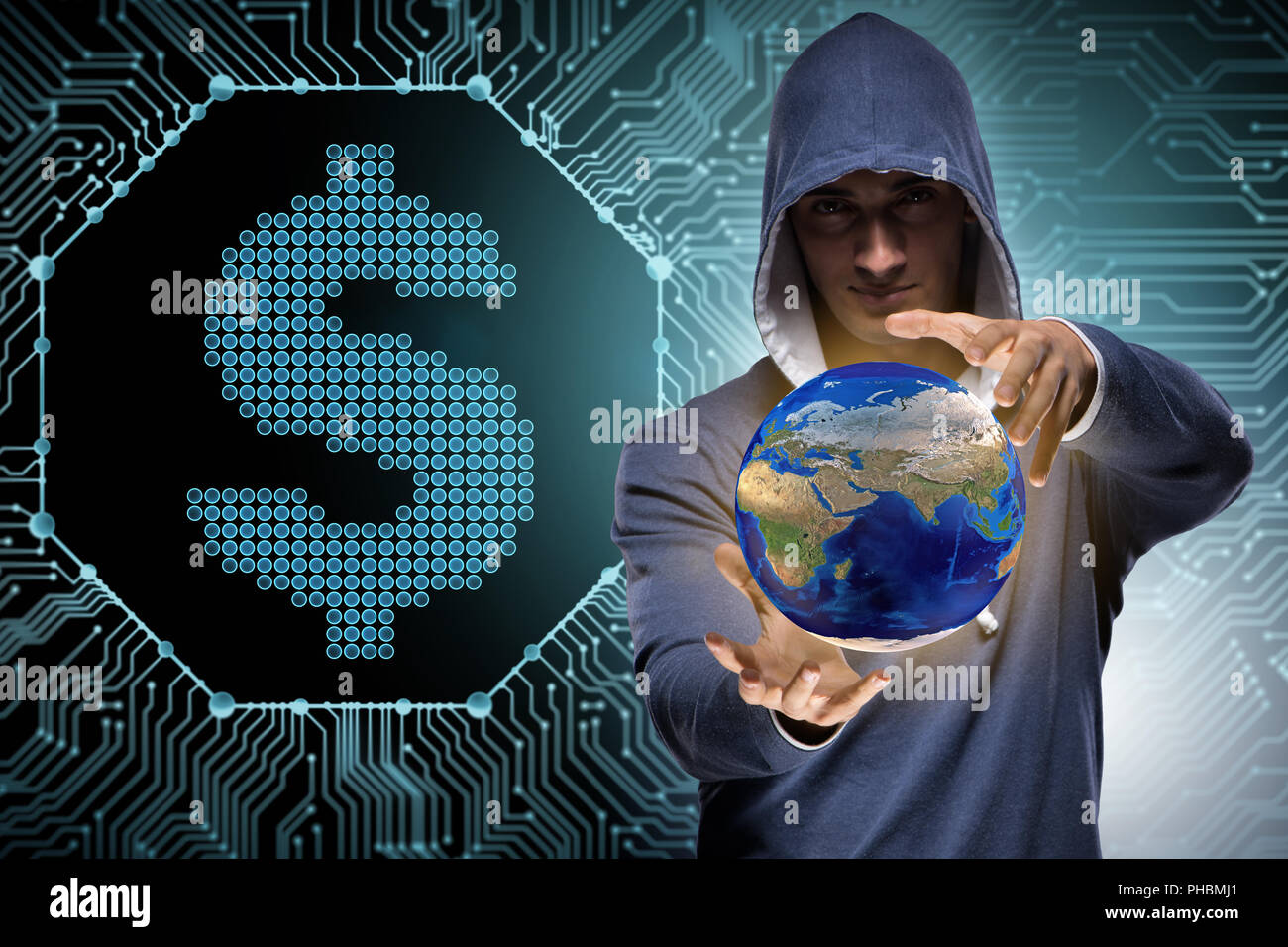 Hacker hacking banking financial system Stock Photo - Alamy