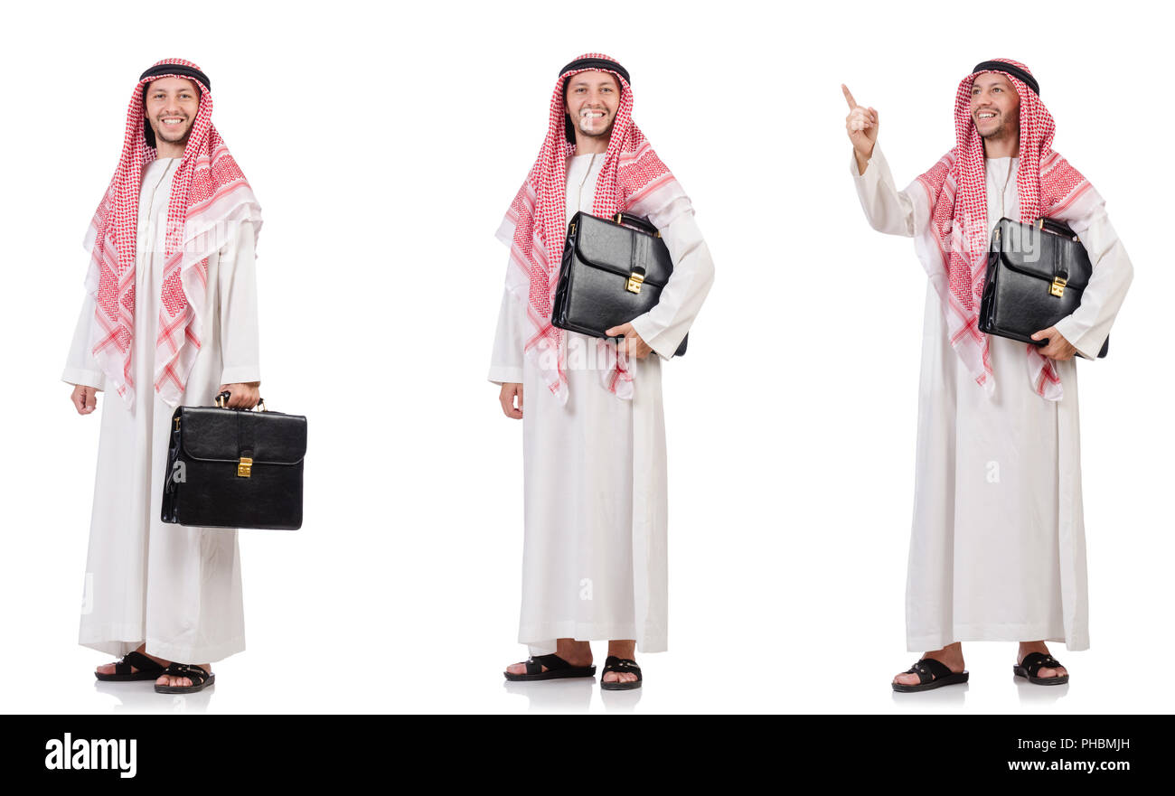Arab man isolated on white background Stock Photo - Alamy