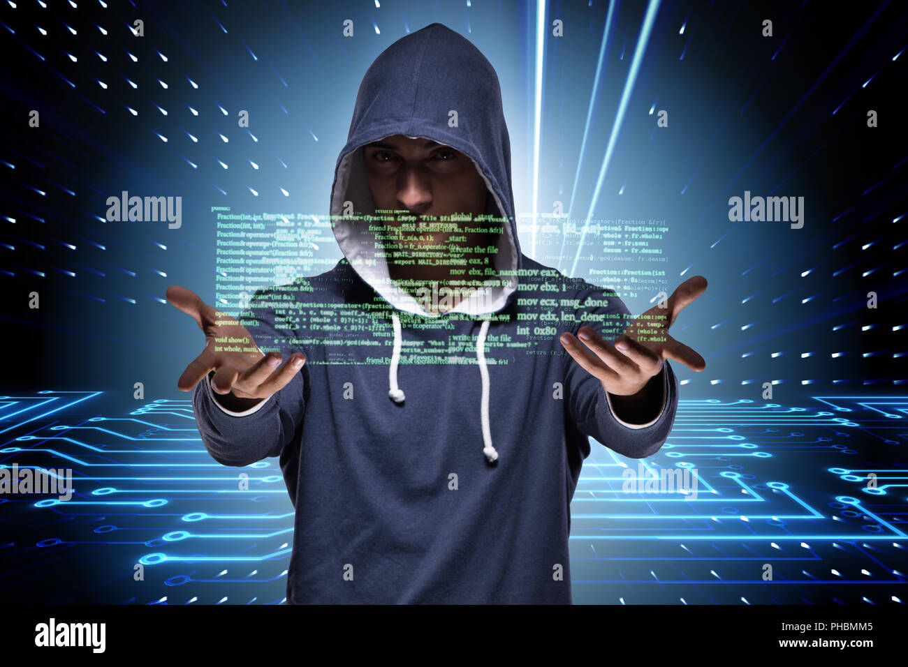 Young hacker in cyber security concept Stock Photo - Alamy