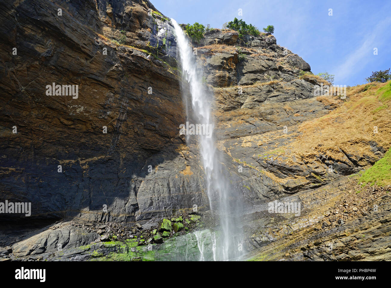 Curug Cikanteh Waterfall, Geopark Ciletuh, Sukabumi, West Java, Indonesia Stock Photo - Alamy