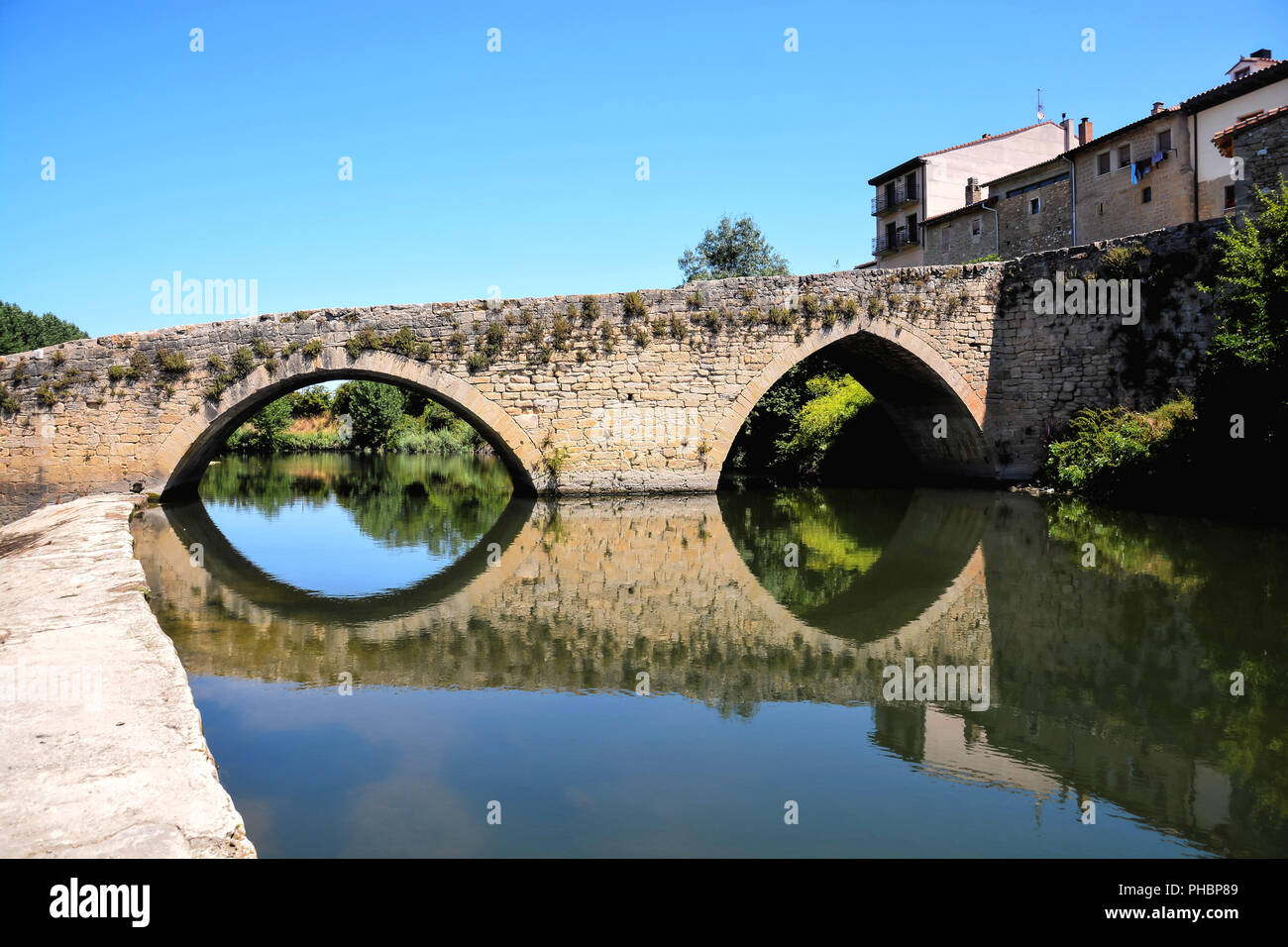medieval romanesque bridge in Spain Stock Photo - Alamy