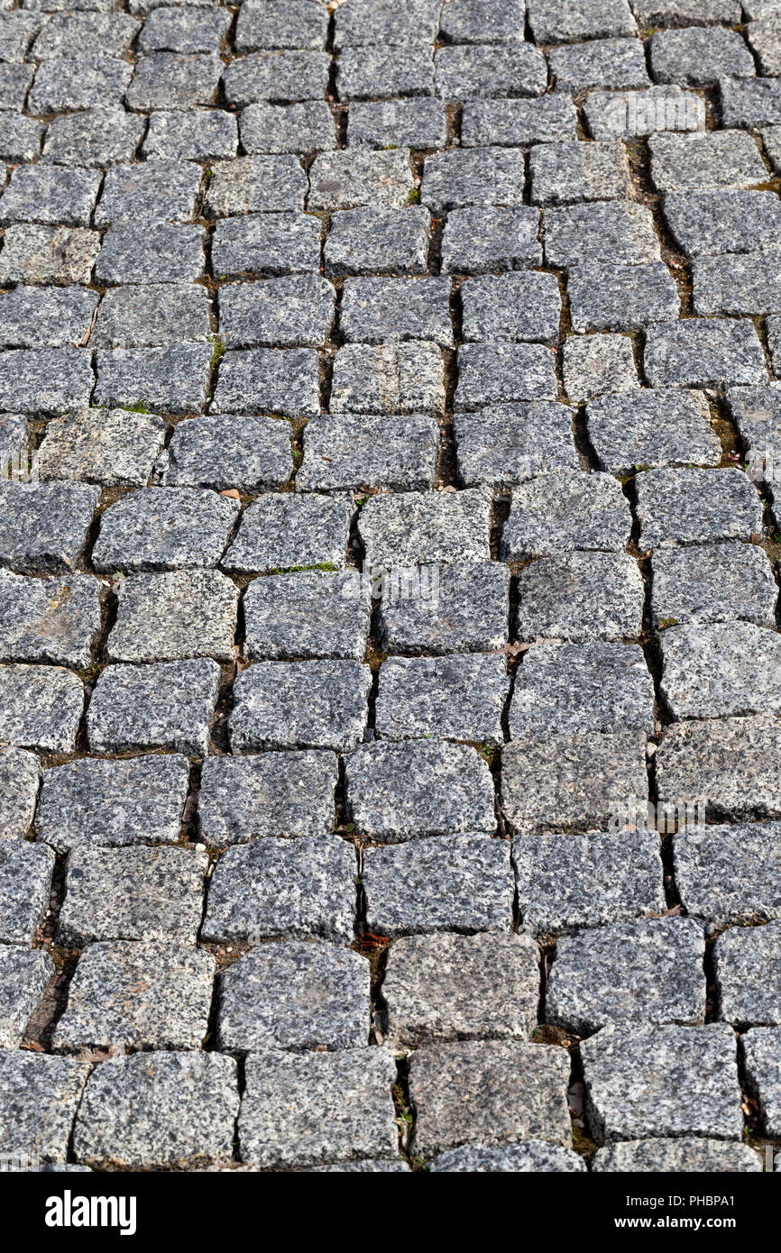 concrete tiles on the road for walking people pedestrians, a closeup ...