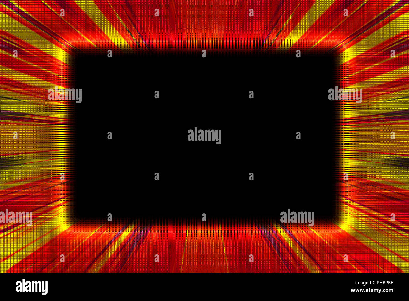 Red and yellow sunburst frame Stock Photo - Alamy