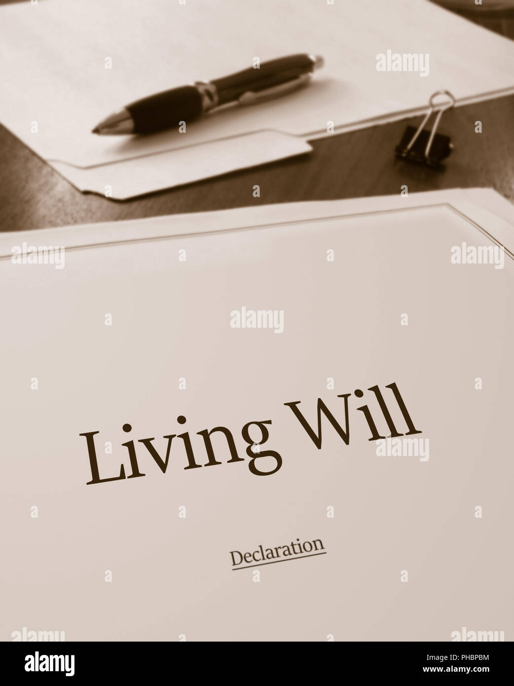Living Will document Stock Photo - Alamy