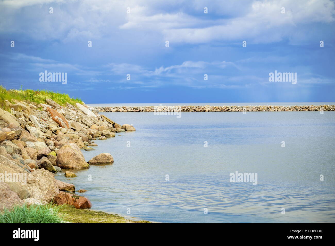 Small gulf at the pier Stock Photo - Alamy