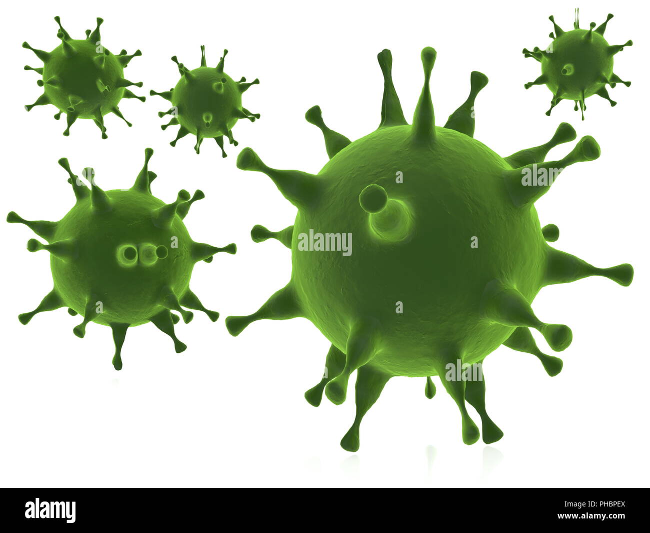 Green viruses on white Stock Photo - Alamy