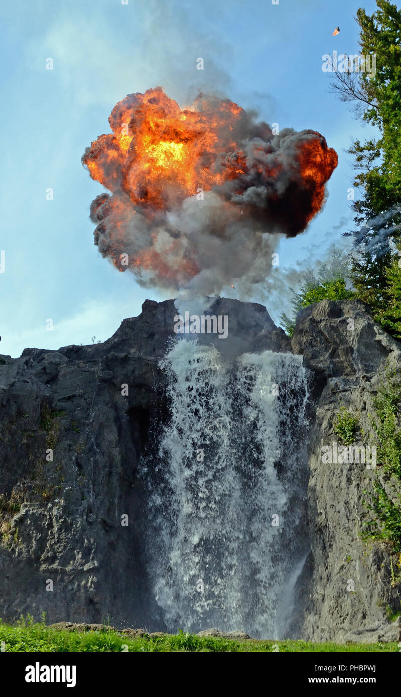 waterfall, explosion, rock Stock Photo - Alamy