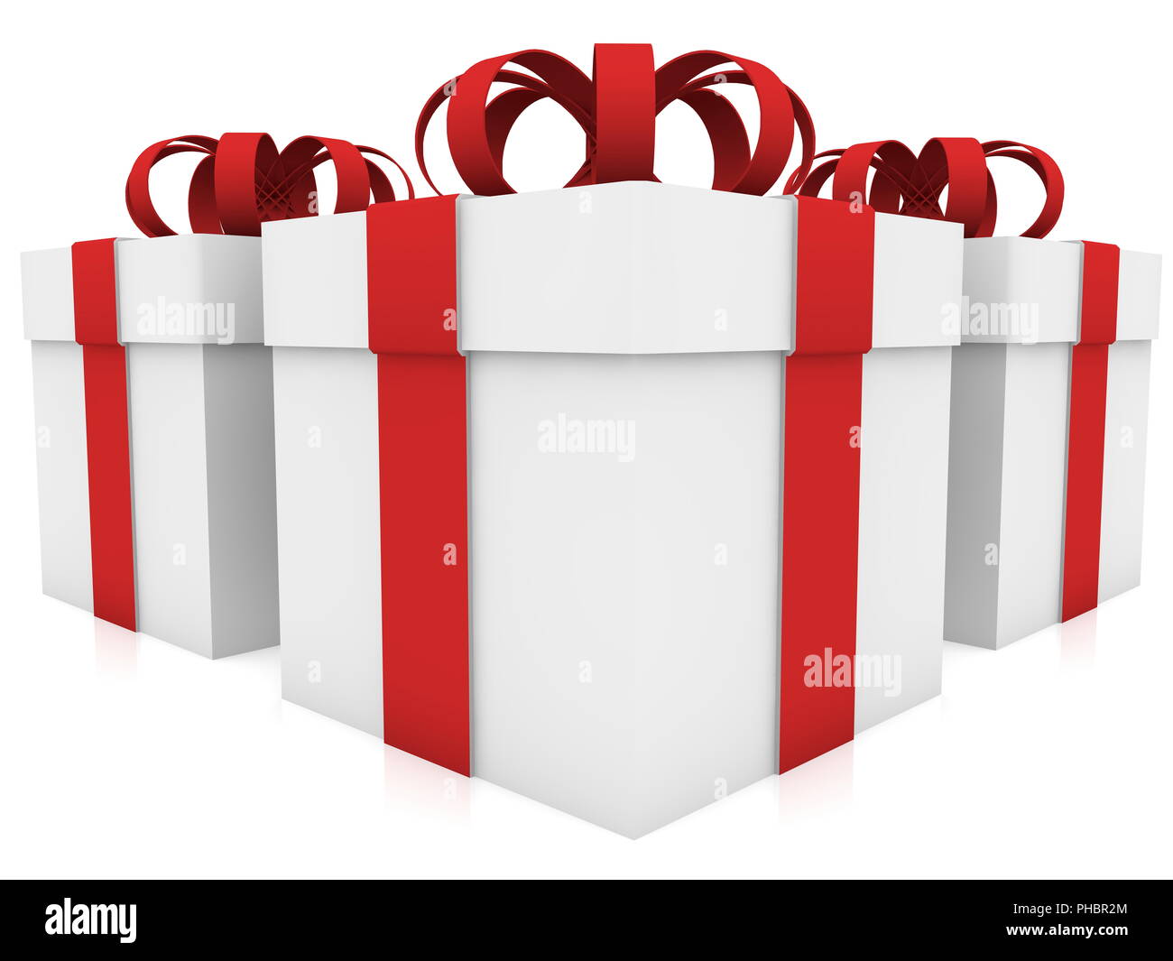 Three gift boxes for white Stock Photo - Alamy