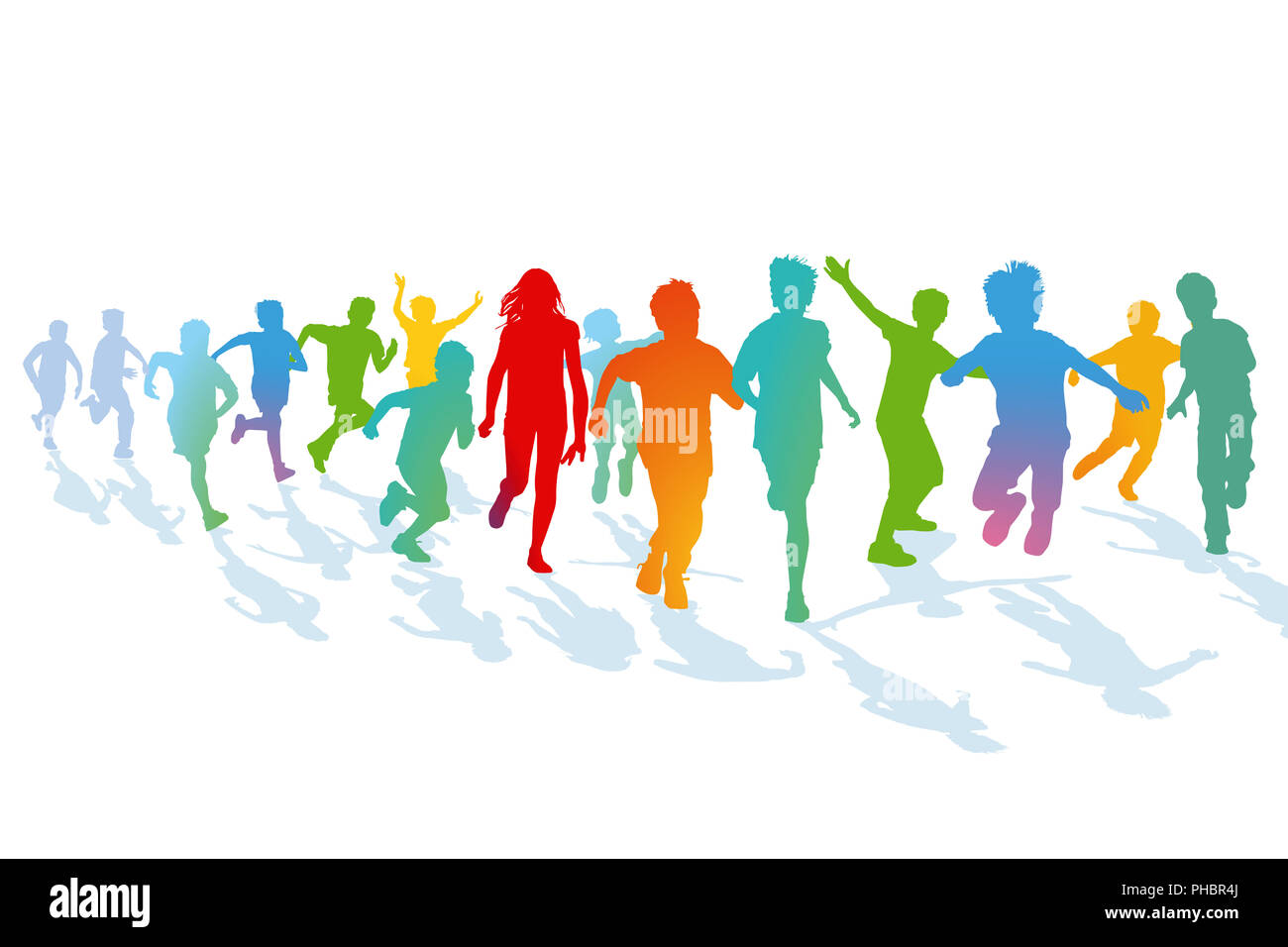 Children running and jumping Stock Photo - Alamy
