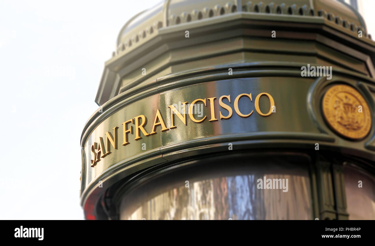 San Francisco sign on a street kiosk Stock Photo - Alamy