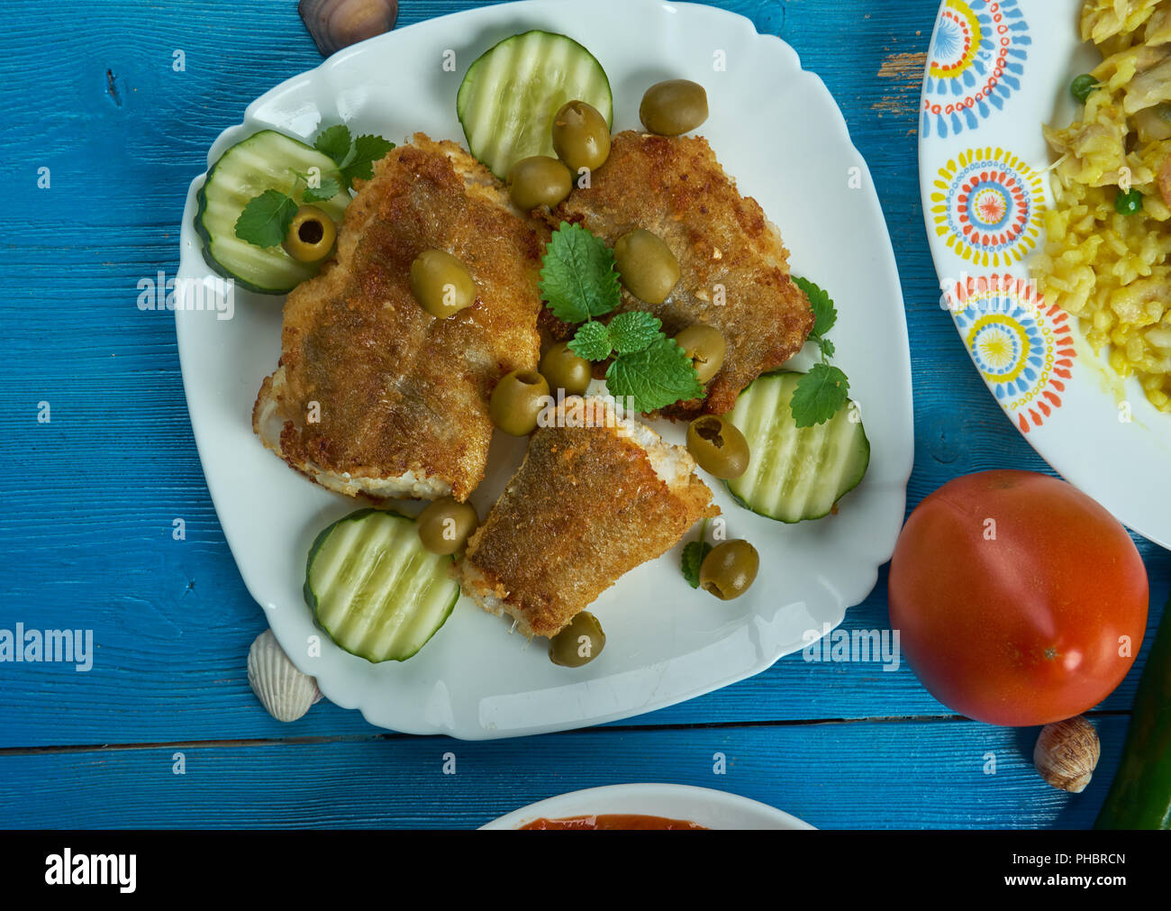 Mediterranean cuisine, Spanish-Style Cod Stock Photo - Alamy