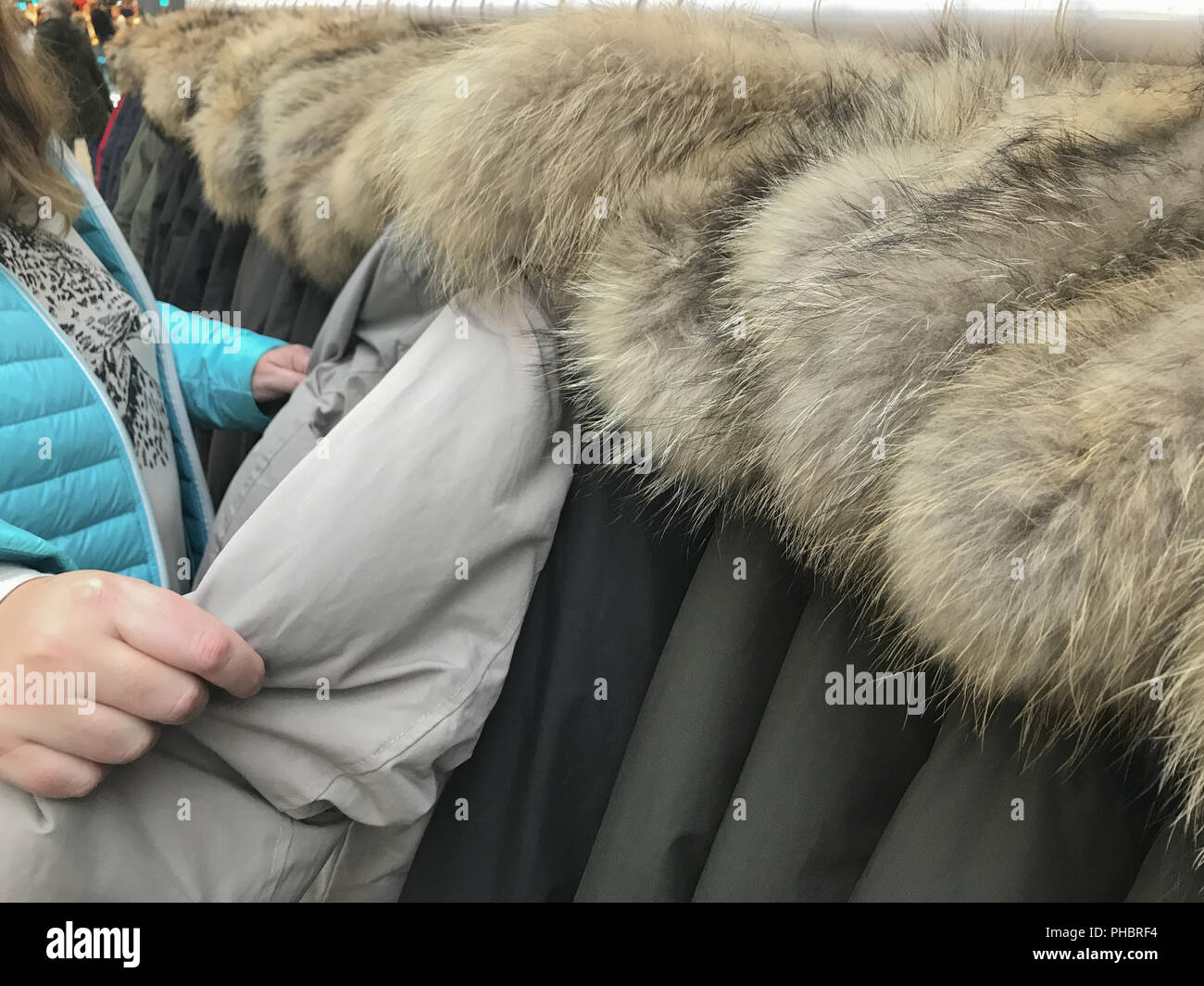Fur coat rack hi-res stock photography and images - Alamy