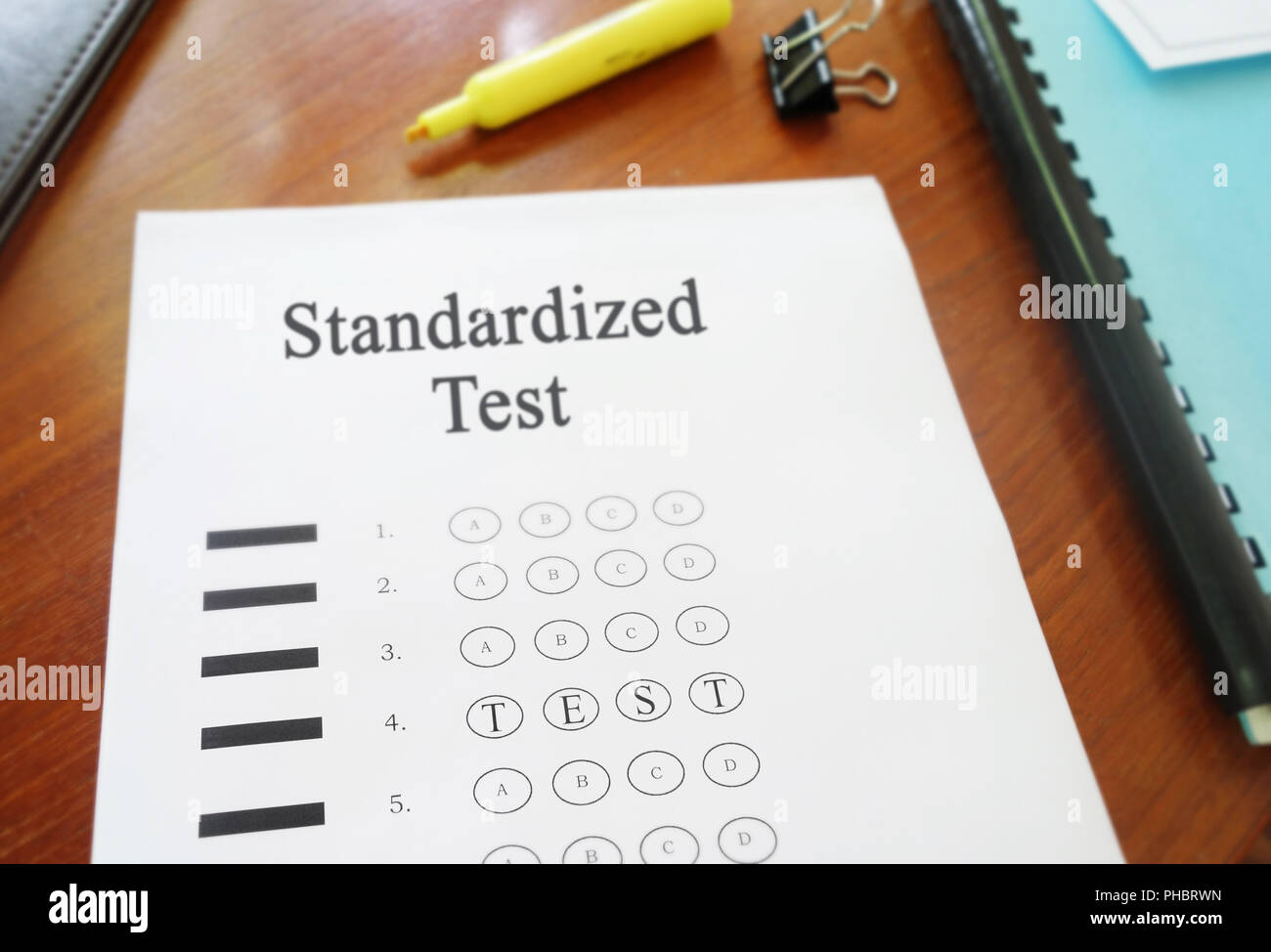 Multiple choice standardized test Stock Photo - Alamy