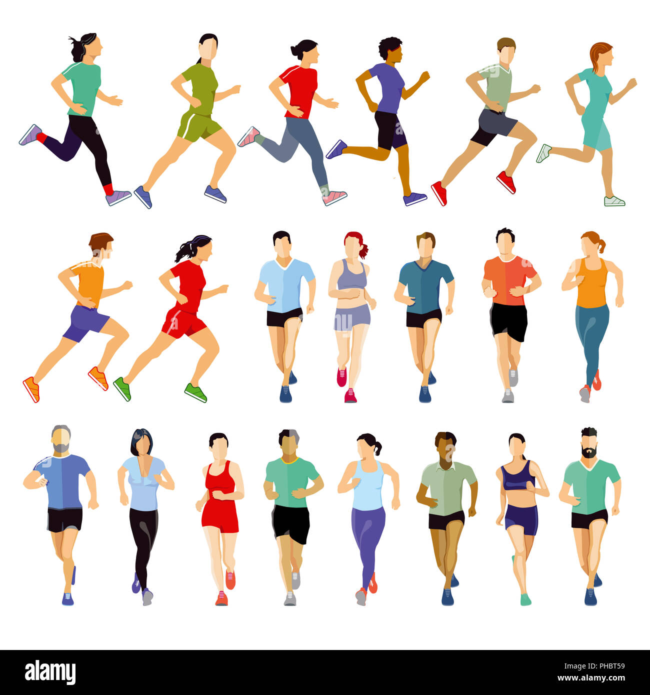 Marathon runners Cut Out Stock Images & Pictures - Alamy