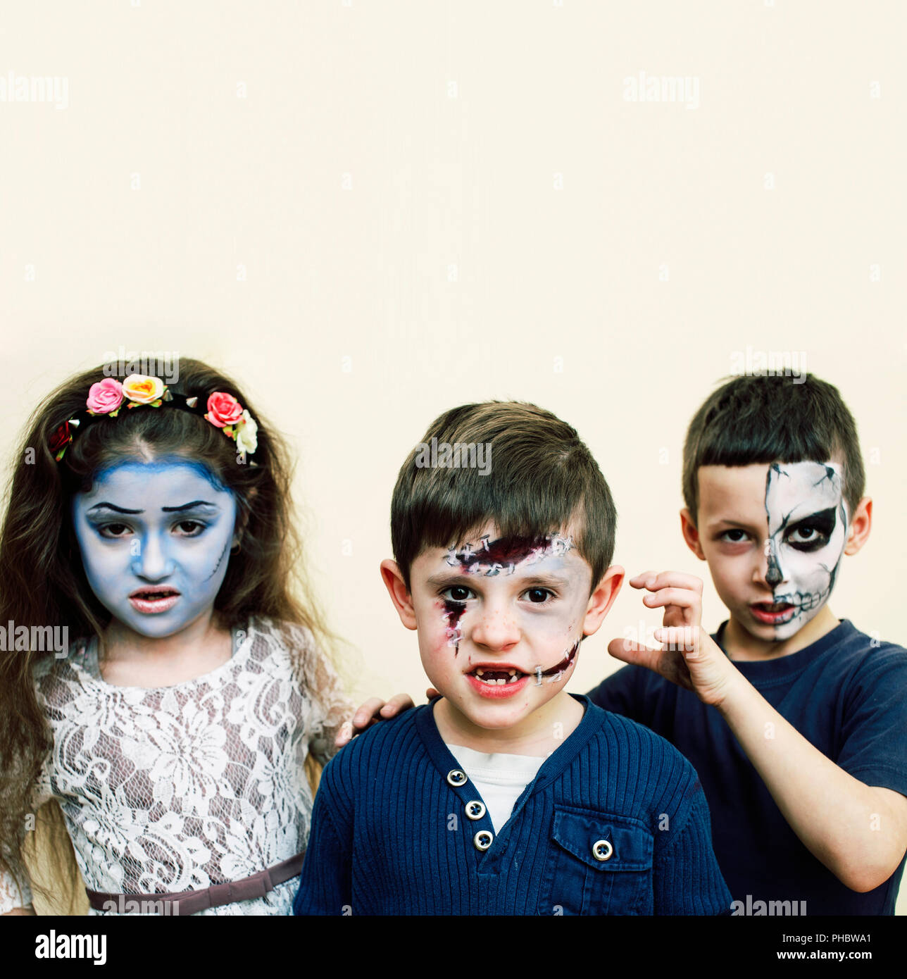 zombie apocalypse kids concept. Birthday party celebration facep Stock ...