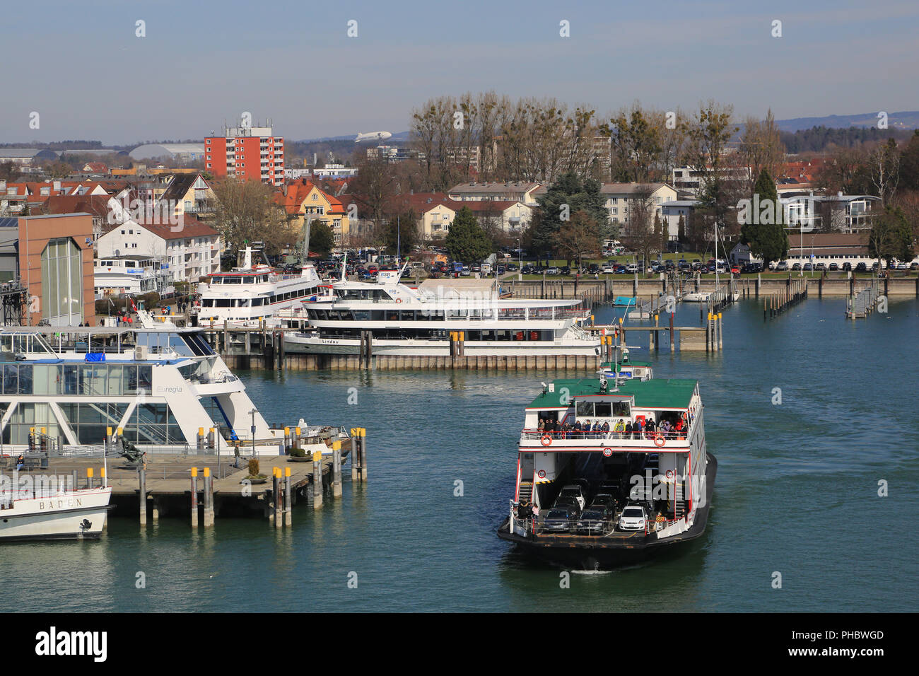 Friedrichshafen at Lake Constance, car ferry in the harbour Stock Photo ...