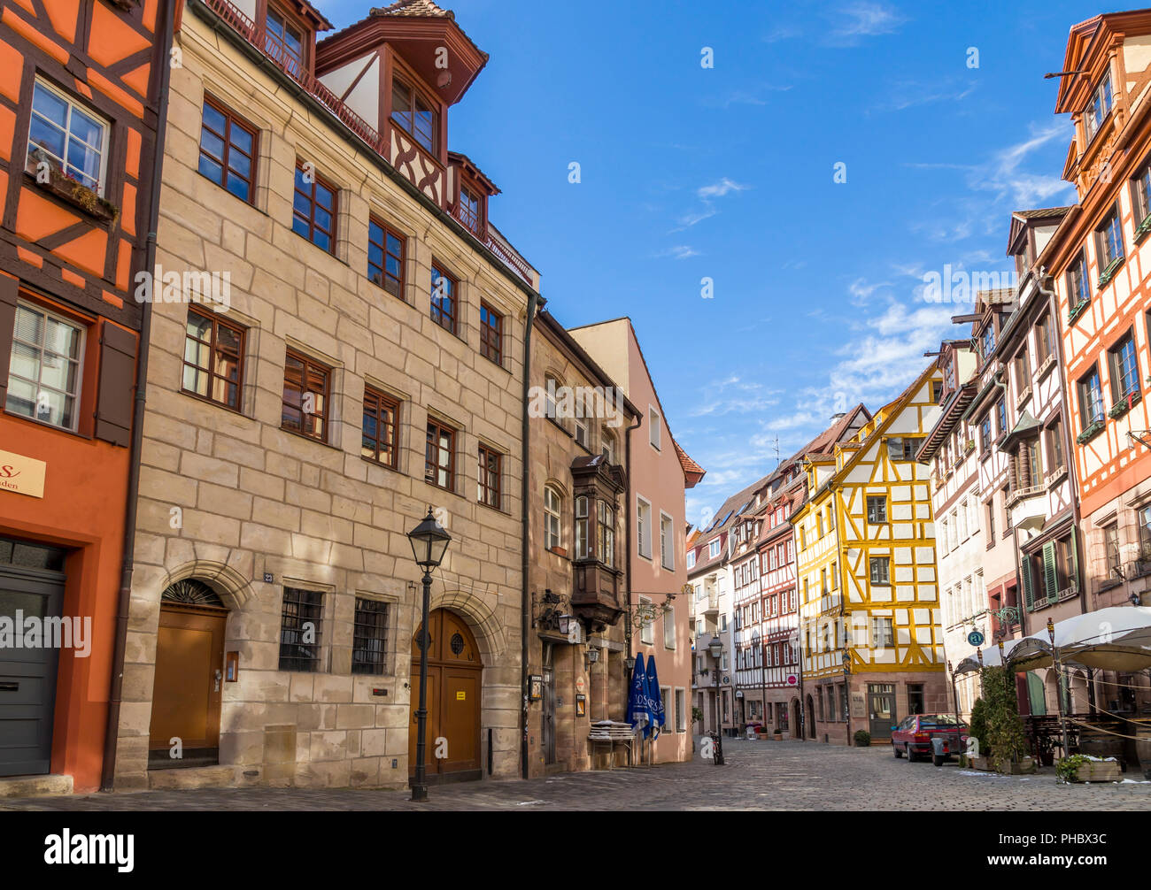Historical buildings in the old town of Nuremberg, Bavaria, Germany ...