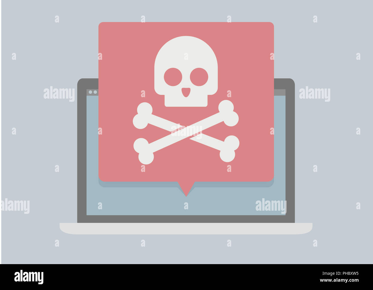 Laptop Screen Skull Stock Photo - Alamy