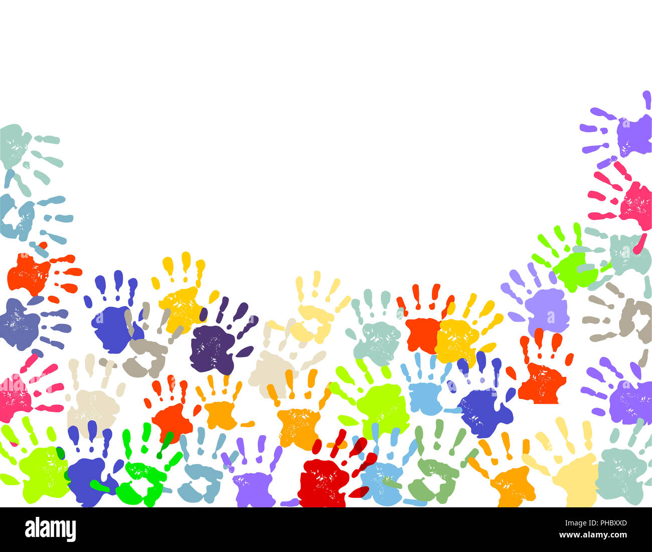 Colorful Hand Prints Stock Photo - Alamy