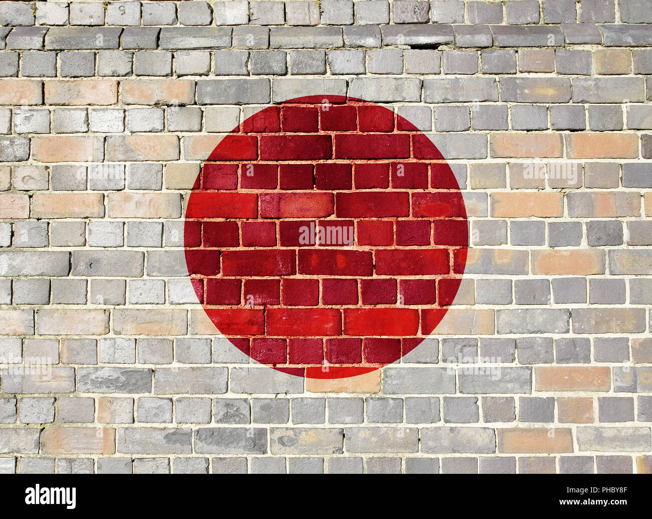 Japan flag on a brick wall Stock Photo - Alamy