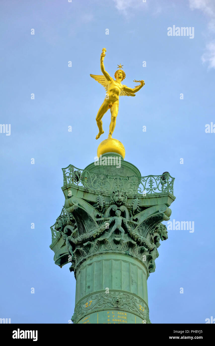 July Column in Paris Stock Photo - Alamy
