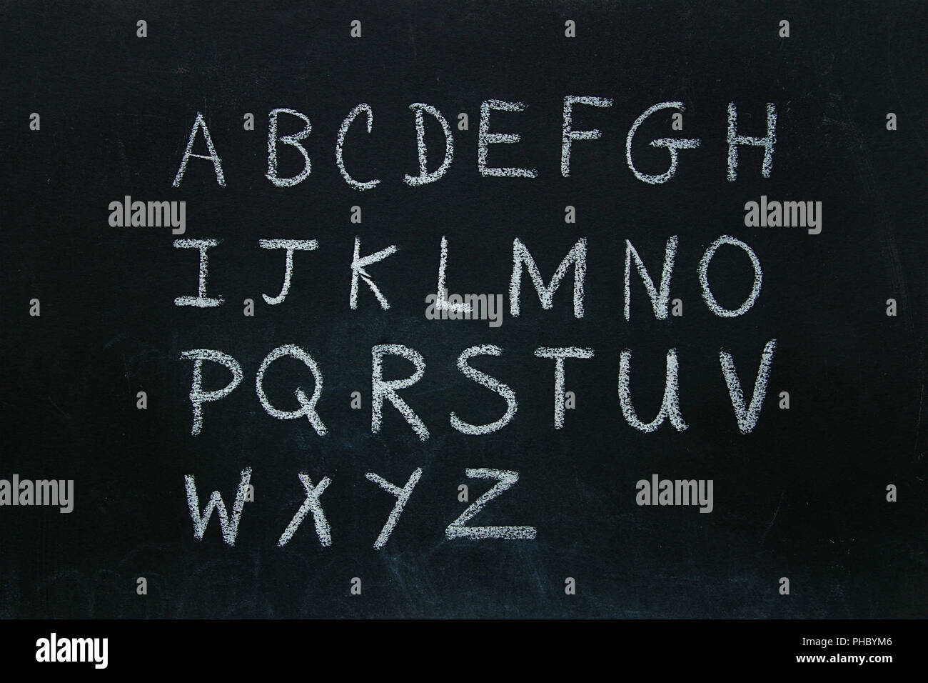Alphabet letters written in chalk Stock Photo - Alamy