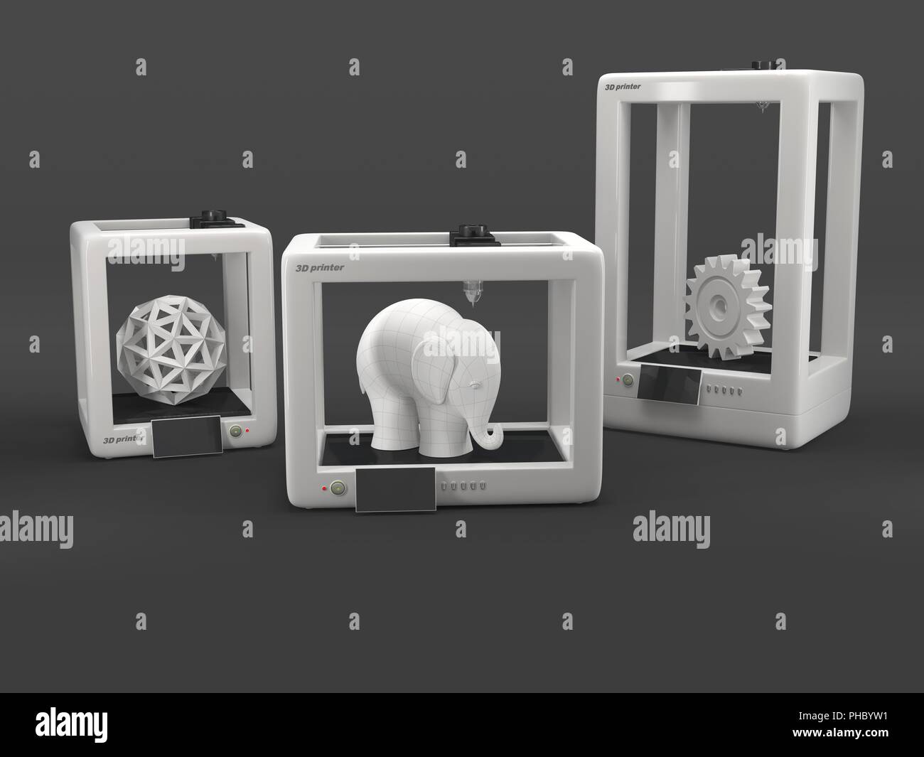 3D printers, illustration Stock Photo - Alamy