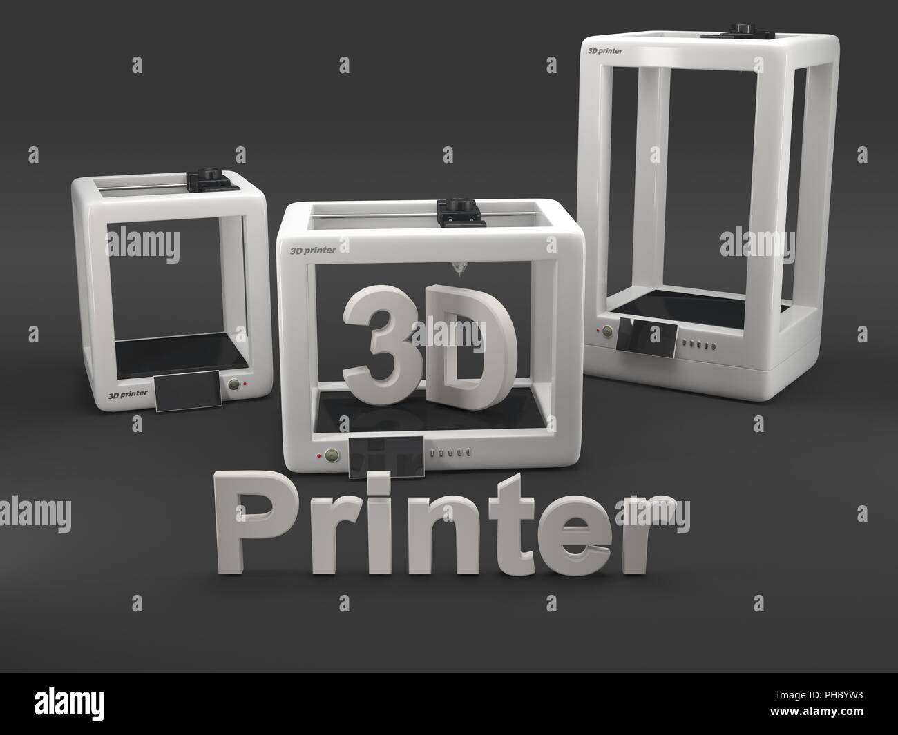 3D printers, illustration Stock Photo - Alamy