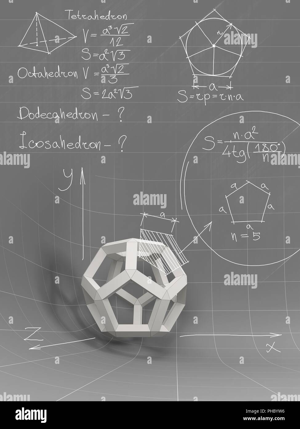 Geometric shapes and equations, illustration Stock Photo - Alamy