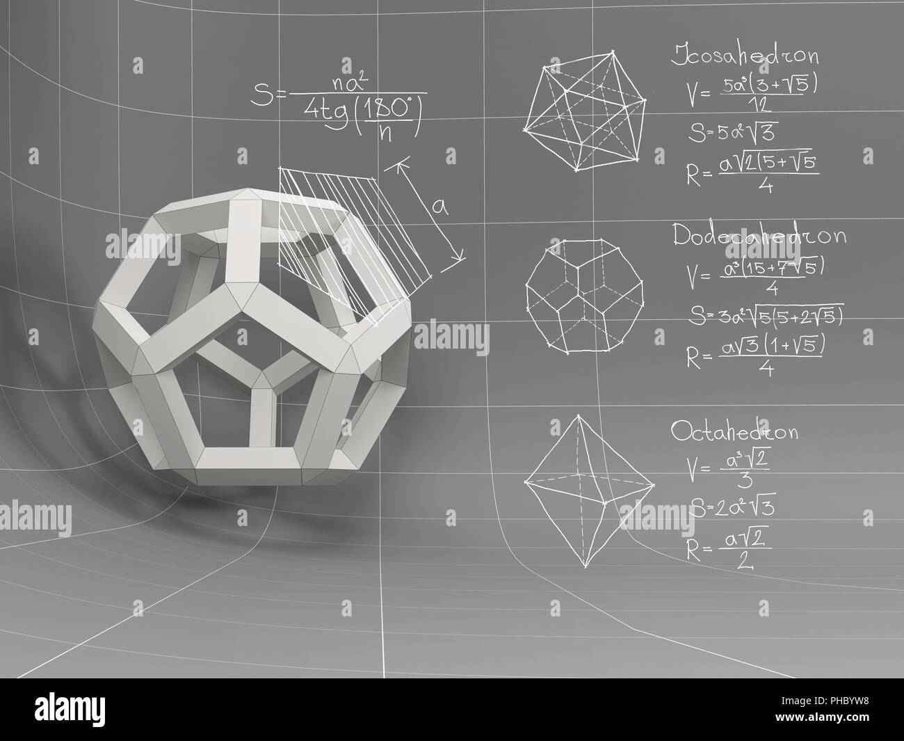 Geometric shapes and equations, illustration Stock Photo - Alamy