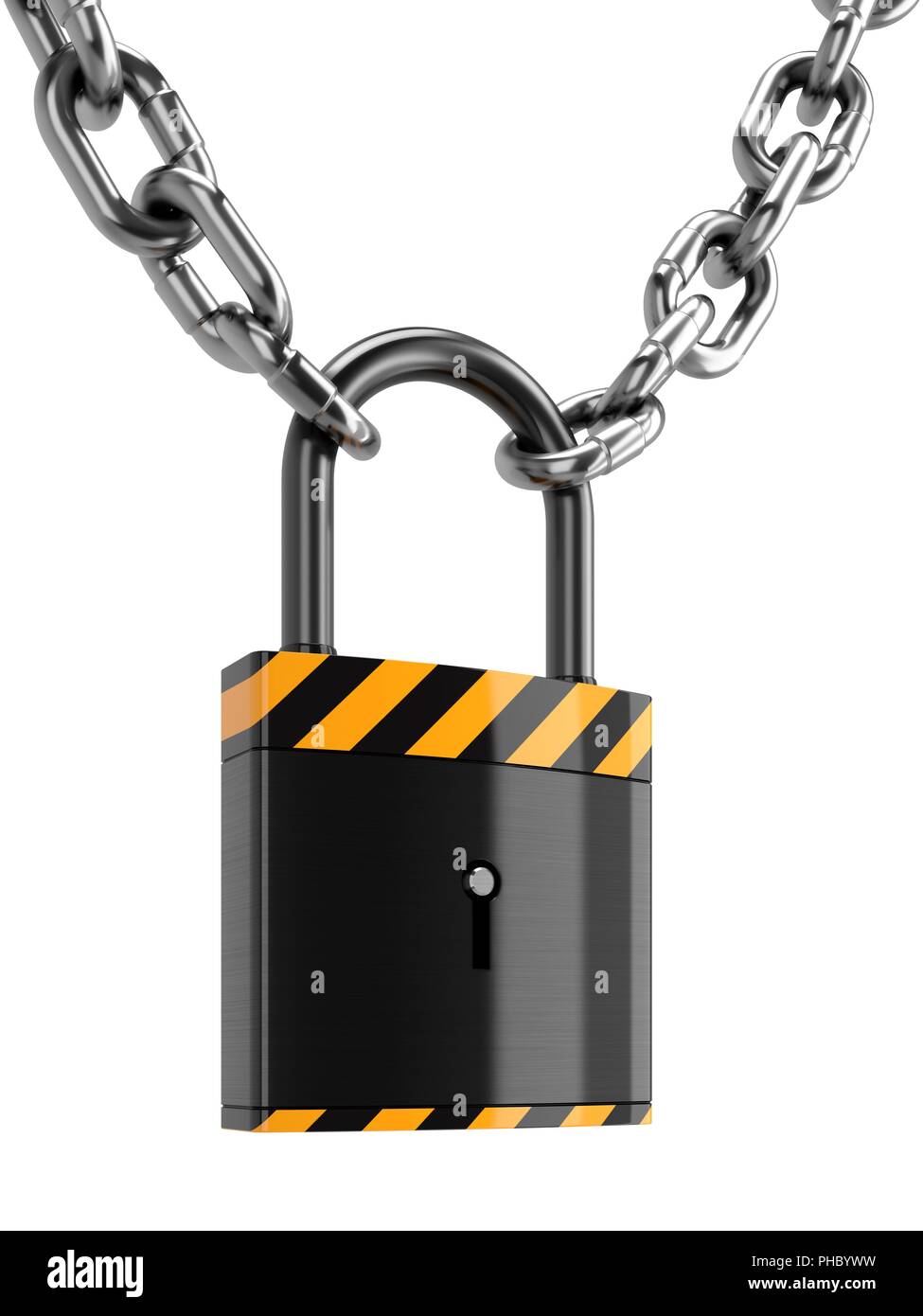Padlock with chains, illustration Stock Photo - Alamy