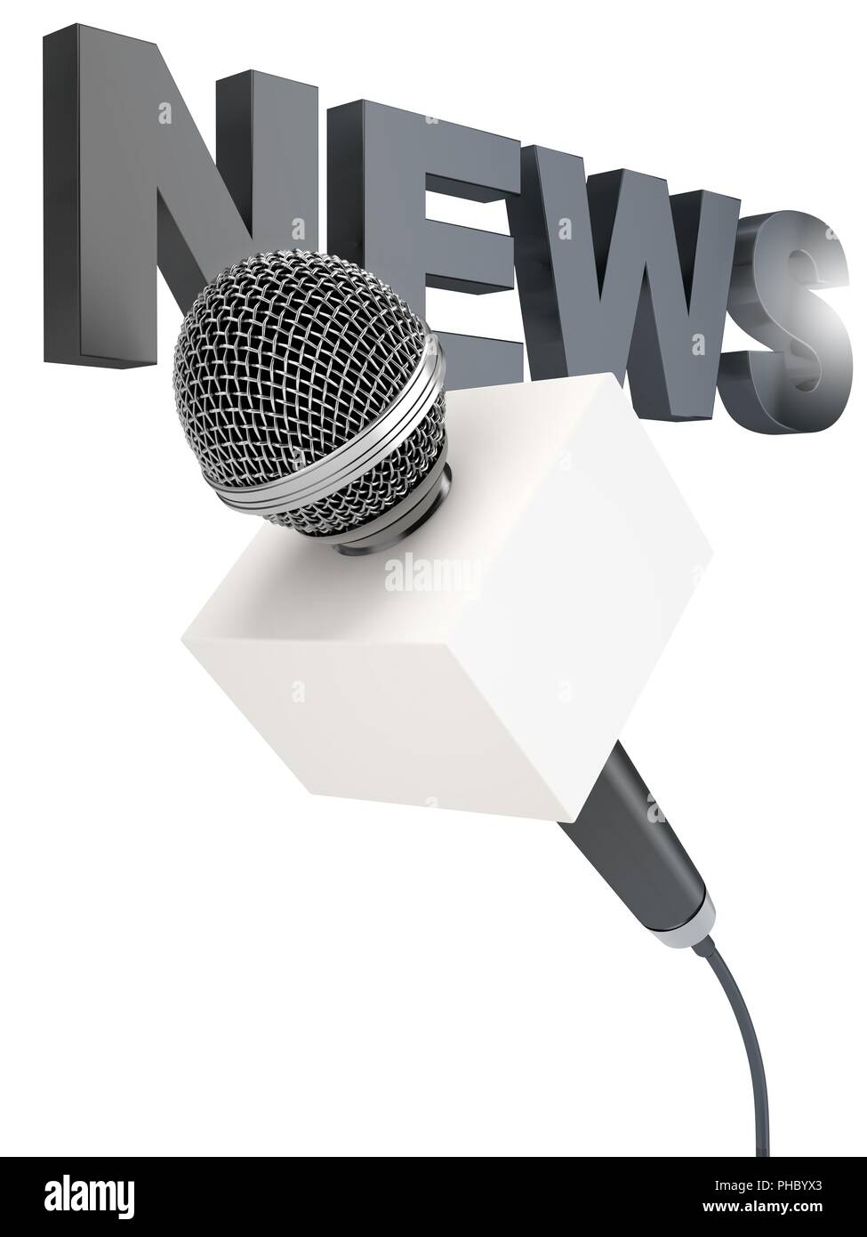 News microphone, illustration Stock Photo - Alamy