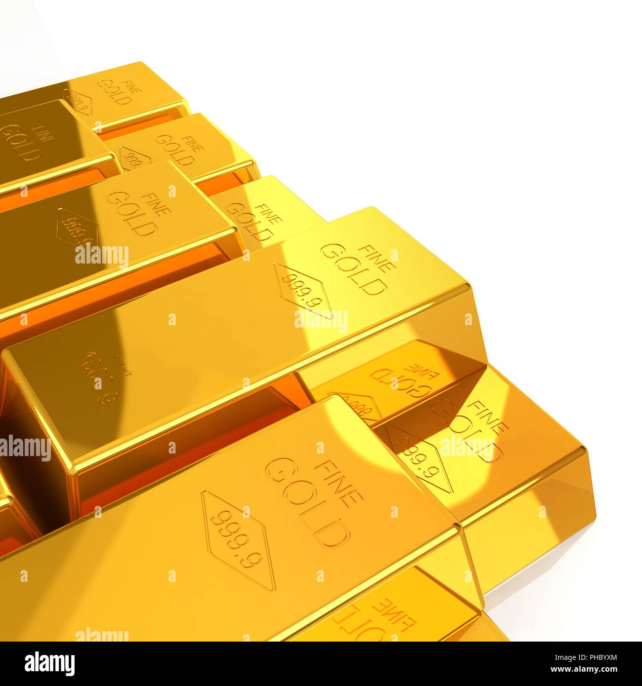 Gold bars, illustration Stock Photo - Alamy
