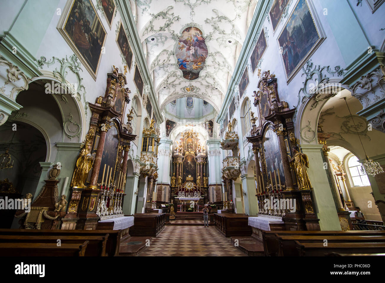 Interior of St. Peter's Abbey, Salzburg, Austria, Europe Stock Photo ...