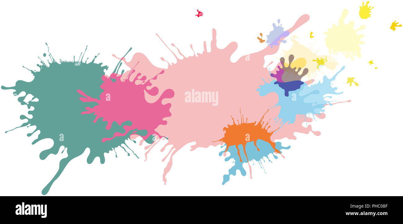 paint pattern and splatter background with paint runs, pastel Stock ...