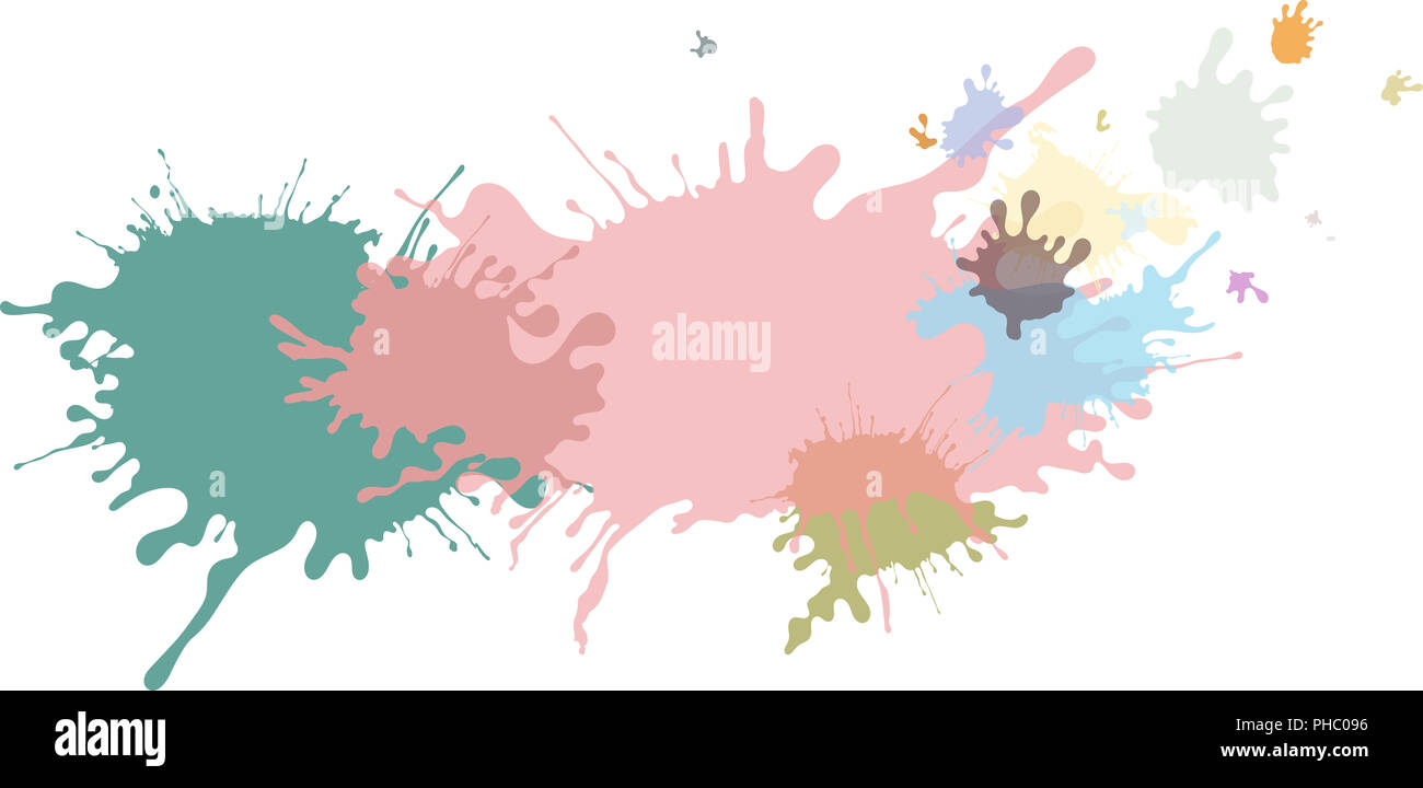 paint pattern and splatter background with paint runs, pastel Stock ...