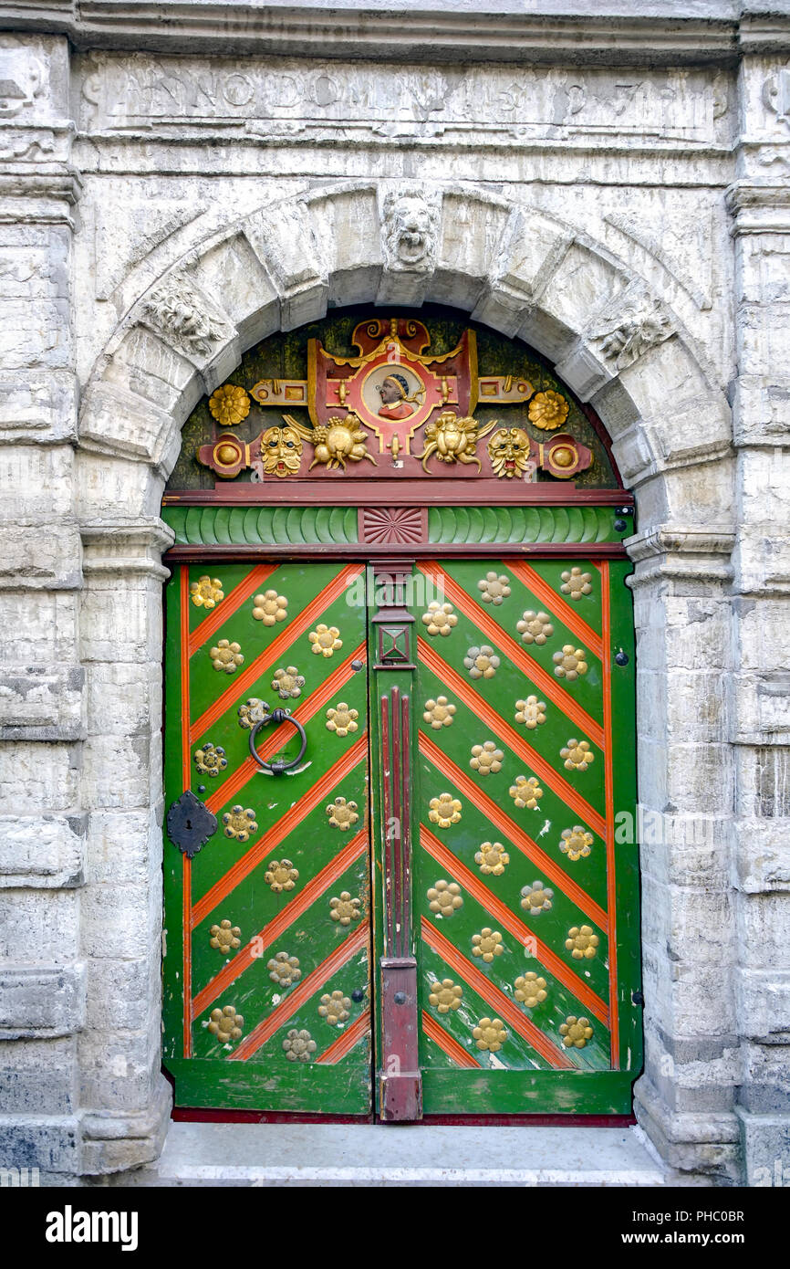 Tallin medieval door Stock Photo - Alamy