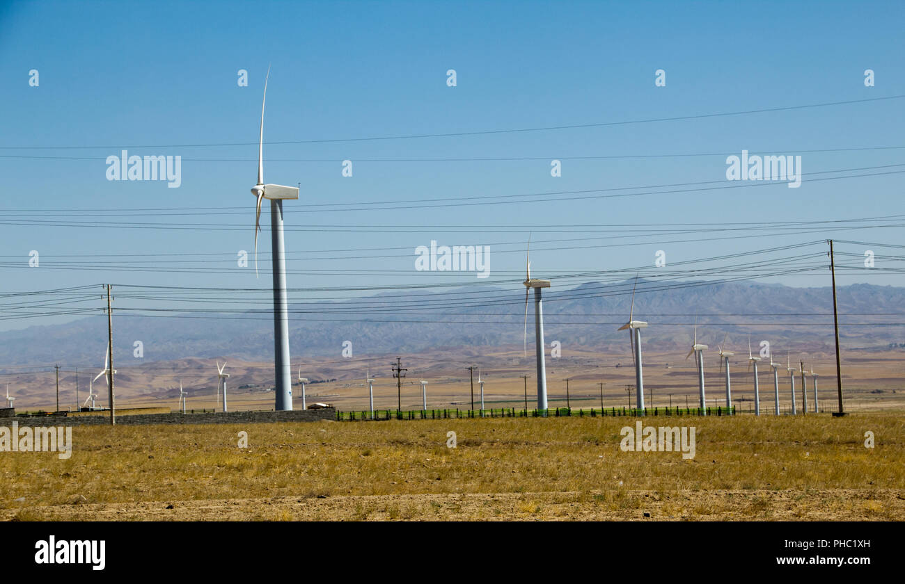photo for fields of wind turbines in nishapur city in Islamic Republic ...