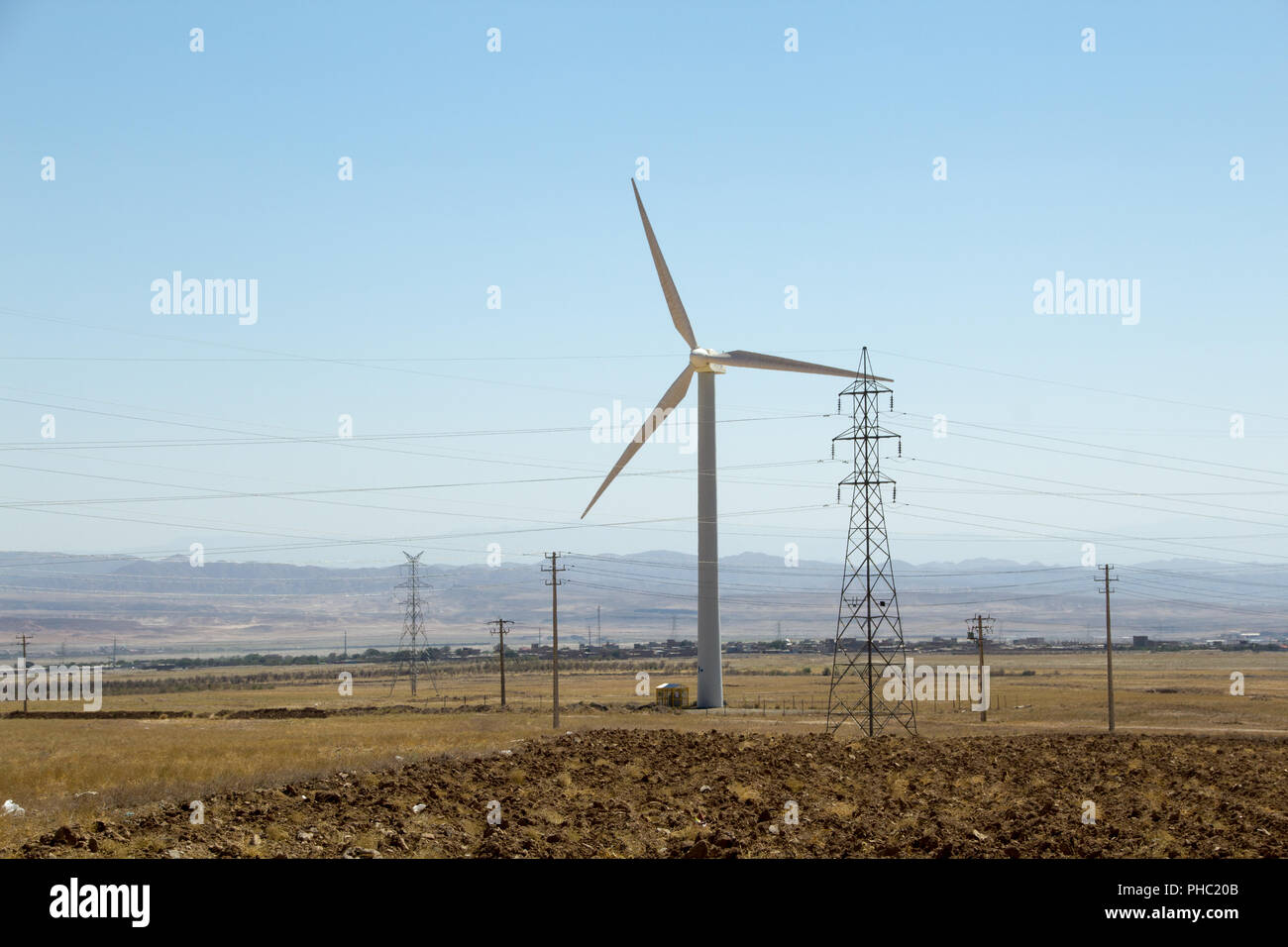 Power transmission tower wind turbines hi-res stock photography and ...