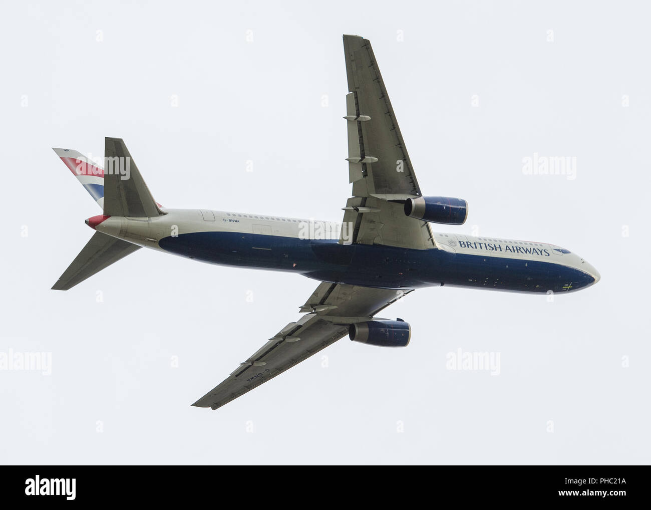 British Airways Boeing 767 shuttle service seen departing Glasgow ...