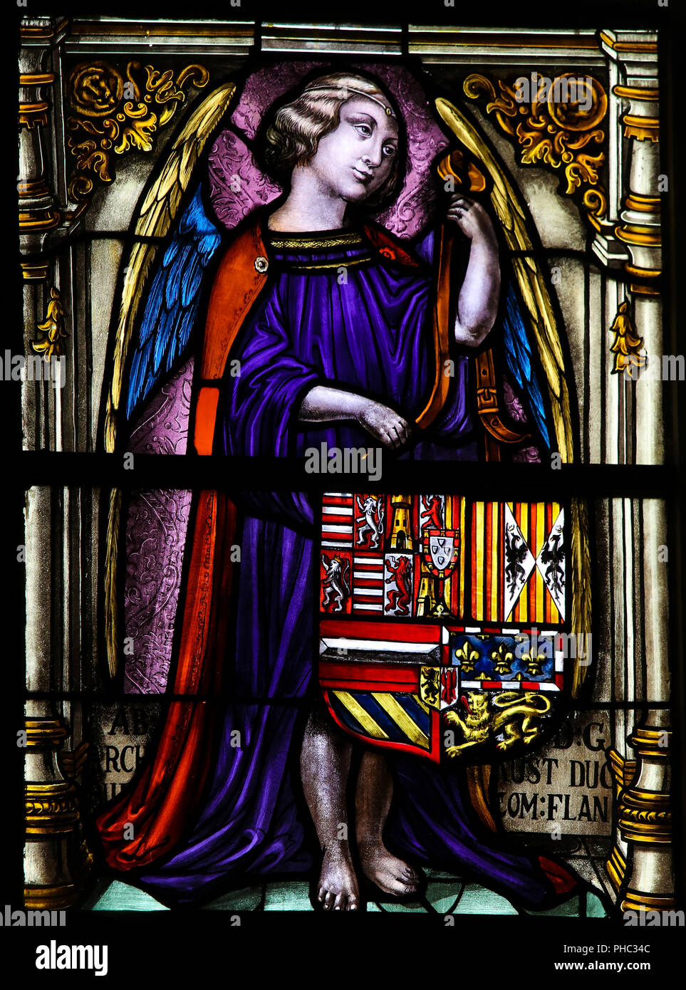 Stained Glass in the Basilica of the Holy Blood in Bruges, Belgium ...