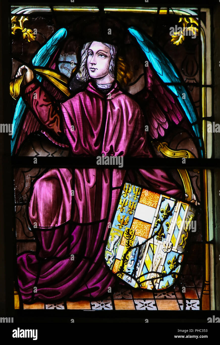 Stained Glass in the Basilica of the Holy Blood in Bruges, Belgium ...