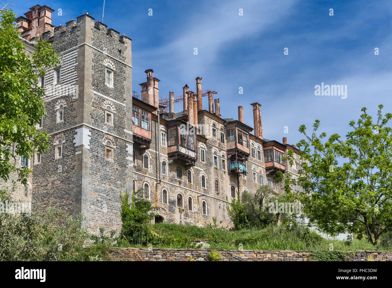 Vatopedi monastery, Mount Athos, Athos peninsula, Greece Stock Photo ...