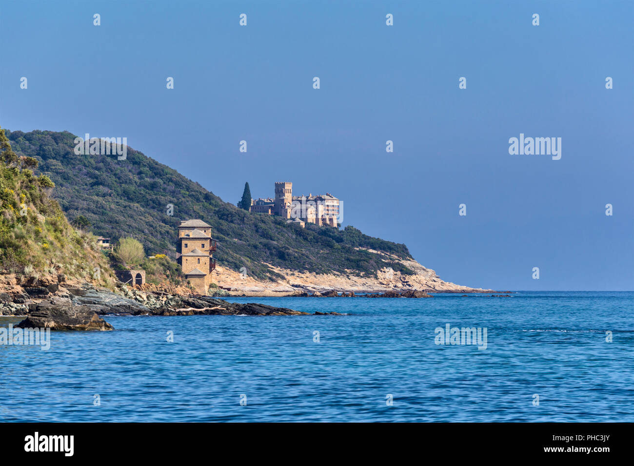 Stavronikita monastery, Mount Athos, Athos peninsula, Greece Stock ...