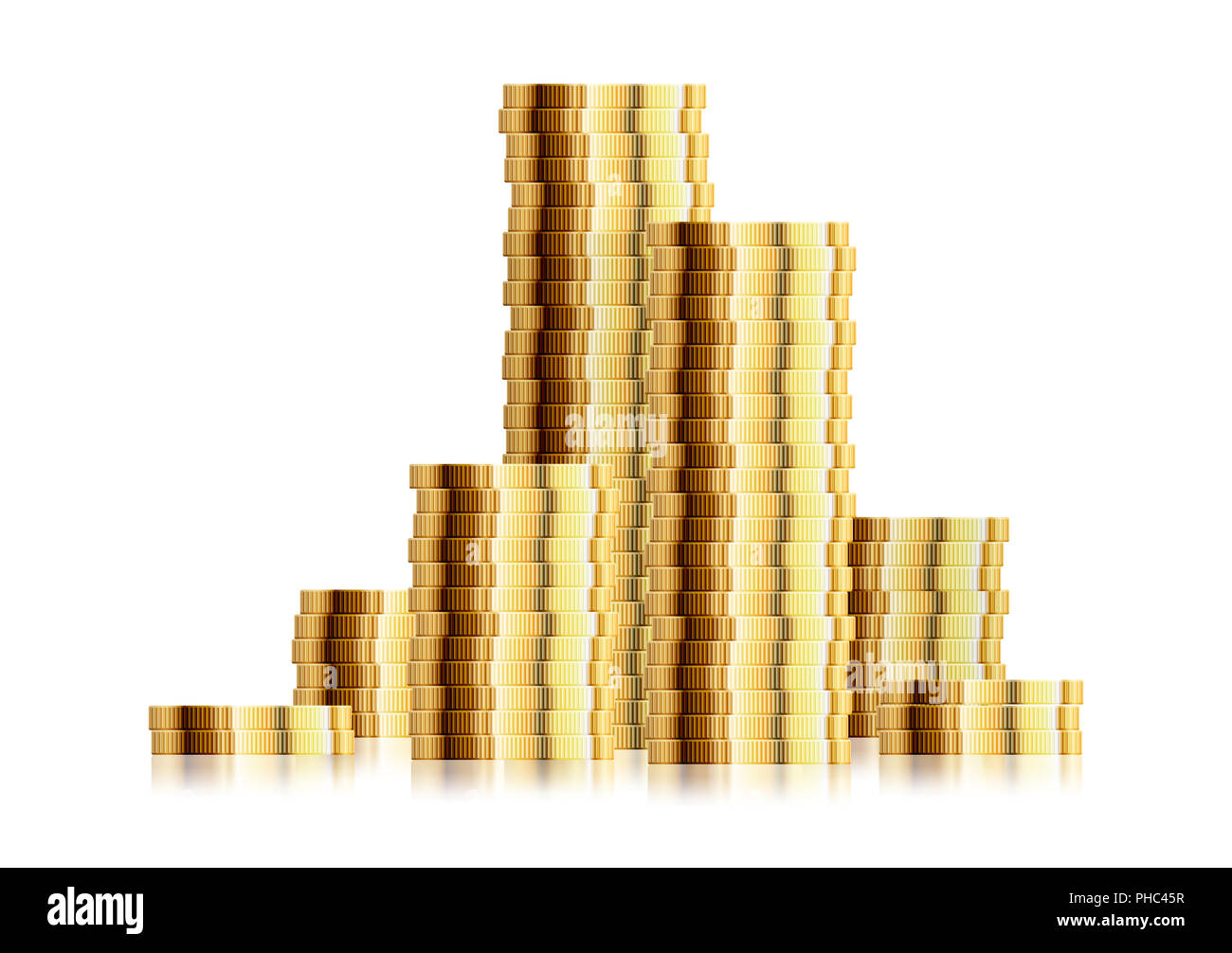 multiple Coin Stacks Stock Photo - Alamy