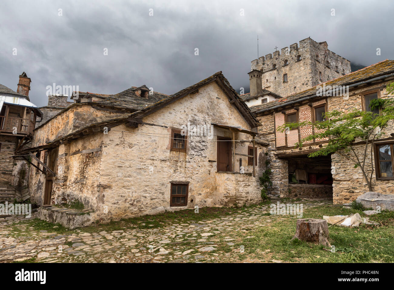 Monastery of Great Lavra, Mount Athos, Athos peninsula, Greece Stock ...