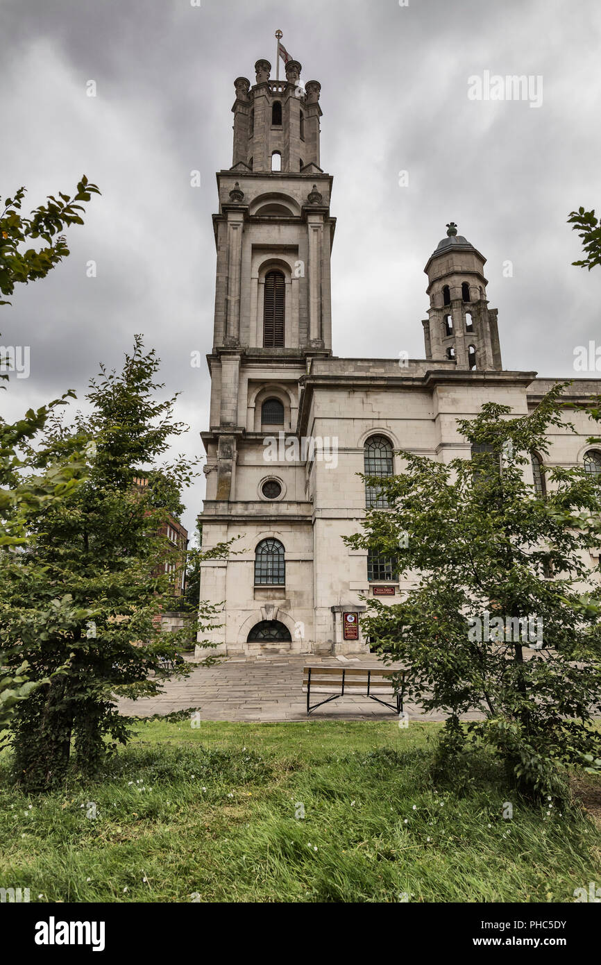St George in the East church (1729), London, England, UK Stock Photo ...