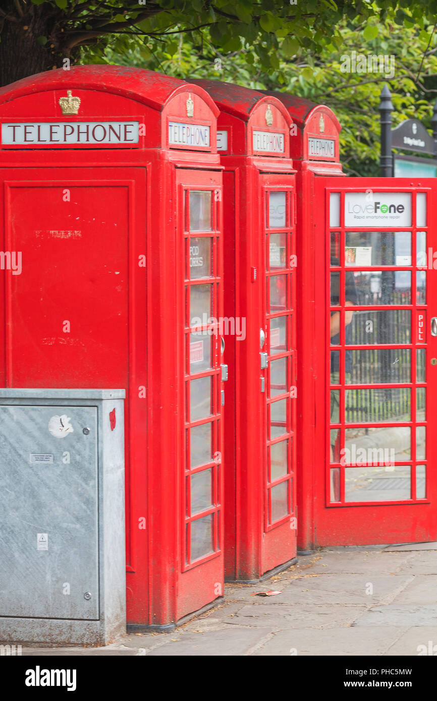 Red telephone cabin, Greenwich, London, England, UK Stock Photo - Alamy