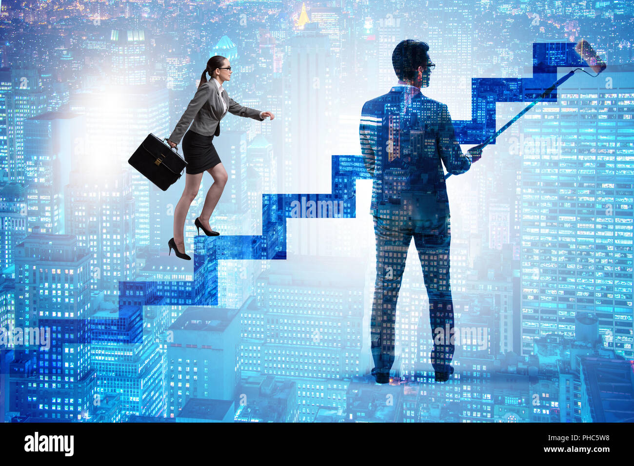 Climbing ladder helping hi-res stock photography and images - Alamy