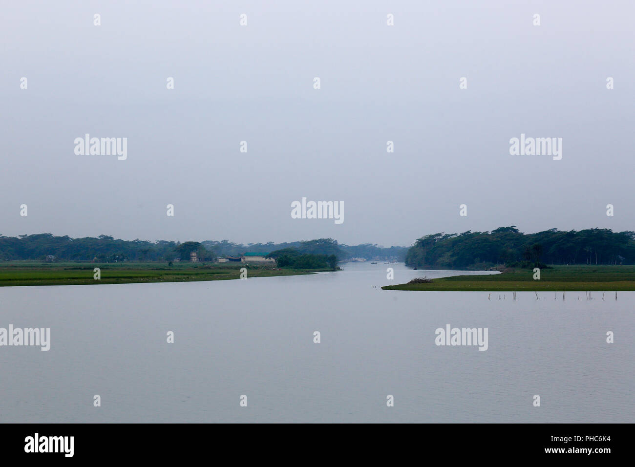 Agricultural field on the bank of Tetulia River. Patuakhali, Bangladesh ...